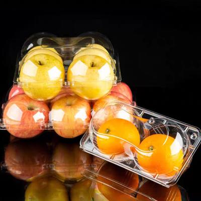 2 4 6 8 Células Embalagem recipiente de maçã plástico frutas frescas bolhas caixa clara PET plástico casca de maçã embalagem