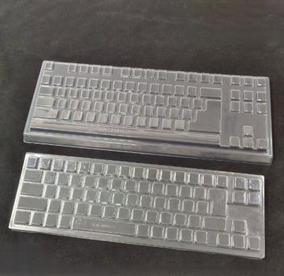 China Durable Disposable Plastic Transparent 90 Cell PET Computer Keyboard Dustproof Blister Tray Keyboard Cap Inner Tray for sale