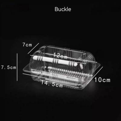 China Transparent Vegetable Box Disposable Fruit PET Box Clamshell Hinge Salad Pastry Takeaway Box No Hole With Lid for sale