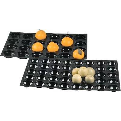 Chine 9 / 25 / 28 / 30 Trou Pp jetable plateau de fruits noirs plateau en plastique ampoule PET affichage Kiwi / Pitaya plateau en plastique pour le supermarché à vendre