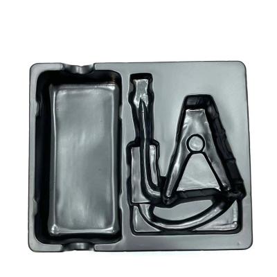 China Plastic Electronic Welder Tray Black ESD Anti Static PVC Blister Accessories Packaging Container Tray for sale