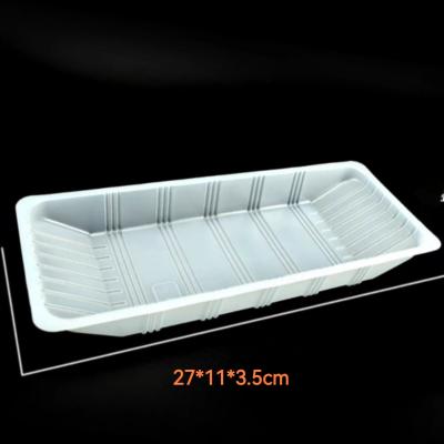 China Disposable Rectangular Plastic Food Tray Fresh Pp Shrimp Tray Fruit And Vegetable Food Frozen Seafood Preservation Tray Packaging for sale