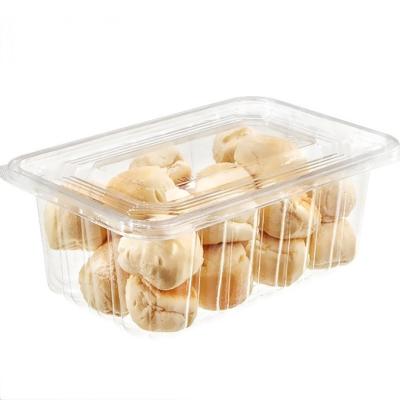 China koekcontainer met deksel helder rechthoekig plastic blister brooddoos wegwerpaanvulling snack clamshell doos Te koop