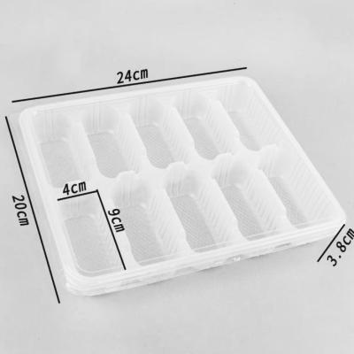 China Plastic Dumpling Freezer Tray Packaging Lining Frozen Food Packaging Disposable Dumpling Tray with Lids for sale