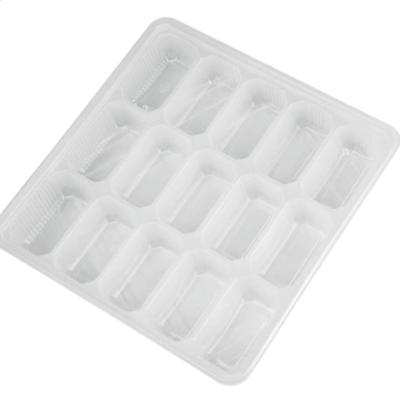 China Clear Plastic Disposable Frozen Dumpling Tray PP Various Packaging 20 Packs Plastic Food Packaging Tray for sale