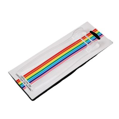 China Customized Disposable PVC/PET transparent vacuum formed three fold sliding card toothbrush packaging for sale