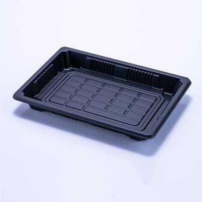 China Disposable food grade PET rectangular plastic sushi tray with lid for sale