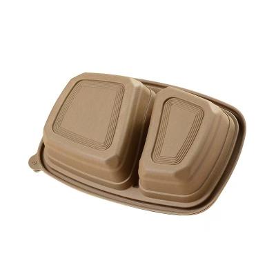 中国 工場直送 100% 生分解性 2 コンパートメント 米もみ殻 ランチコンテナ 蓋付き 販売のため