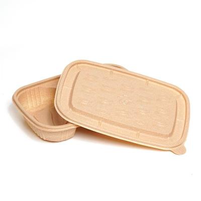 中国 工場直送 100% 生分解性 2 コンパートメント 米もみ殻 ランチコンテナ 蓋付き 販売のため