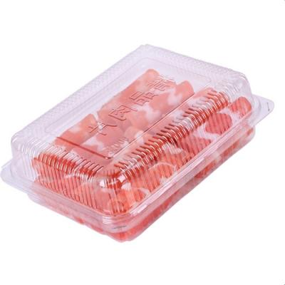 China Customized Disposable 500g Transparent Meat Slices Preservation Frozen Hinge Clam Rectangular Beef Roll Packaging Box for sale