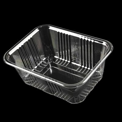 Aangepaste Wegwerp Transparante PET Plastic Vacuümgevormde Rechthoekige Warmteverzegelde Tofutray