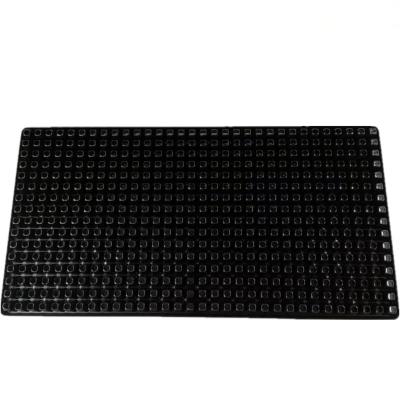 China 512 hole seedling tray thickened vegetable succulent balcony black PS cutting plant tray for sale