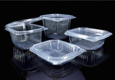 Κίνα Προσαρμοσμένο τετράγωνο κουτί φρουτοσαλάτας, κατάλληλο για τρόφιμα, διαφανές, μιας χρήσης, κουτί συσκευασίας σάλτσας προς πώληση