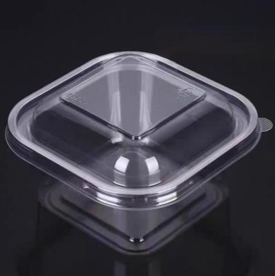 パーソナライズされた四角透明食品グレードのPETプラスチックオンス容器 プッディング乾燥果物アイスクリームのための蓋