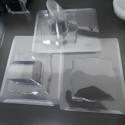 China PET Folding Blister Packaging Bubble Shell Folding Blister Box Stationery Supplies Three Folding Blister Insert Card Blister for sale