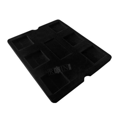China Recyclable 6 Grids Black Flocking Gift Box Plastic Medal Presentation Inner Holder packaging for sale