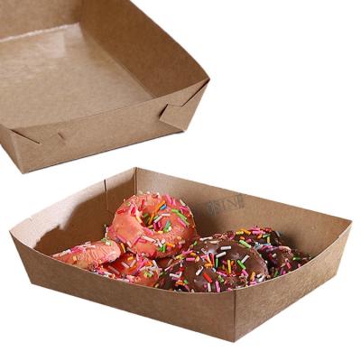 China 300ml to 1800ml Foldable Takeaway Containers Kraft Paper Disposable Food Tray for Fast Food for sale