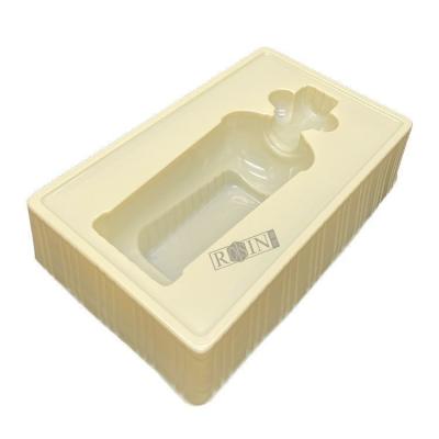 China Premium Wine Liner Beige Insert Plastic Blister Tray Shockproof Wine Bottle Insert for Gift Packaging for sale