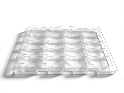 China Customized disposable PET transparent 20 cells electronic anti-static component tray for sale