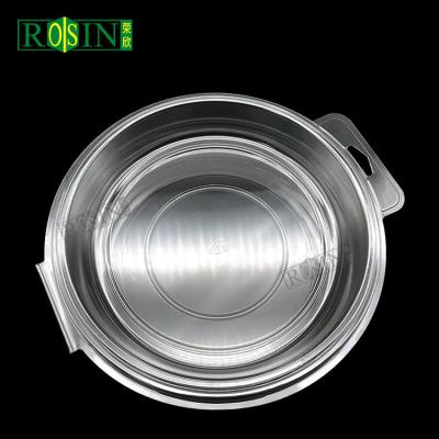 China ODM Round Clear PET Air Fryer Parchment Paper Tray Plastic Container with Lid for sale