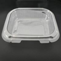China Customized 8oz Clear PET Hinged Clamshell Fruit Container for sale