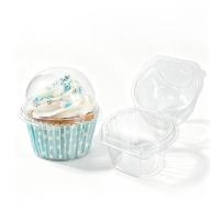 China Single cake blister box with hinged clamshell clear Muffin cupcake box for sale