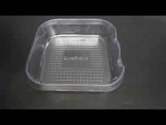 Contenant de salade fraîche en plastique carré transparent jetable en PET