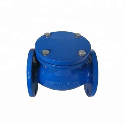 China DIN ductile cast iron flanged end swing check valve for sale