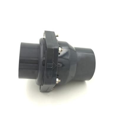 China Wholesale customized gray color DN80 ASTM Sch 80 UPVC flapper check valve for water supply for sale
