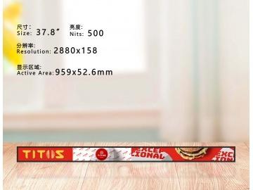 China 37.8-inch Stretched Bar LCD Display with 500 cd/m² Brightness for Supermarket Shelf Display for sale