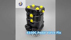E320C Excavator Foot Pedal Valve Black Foot Pedal Hydraulic Valve
