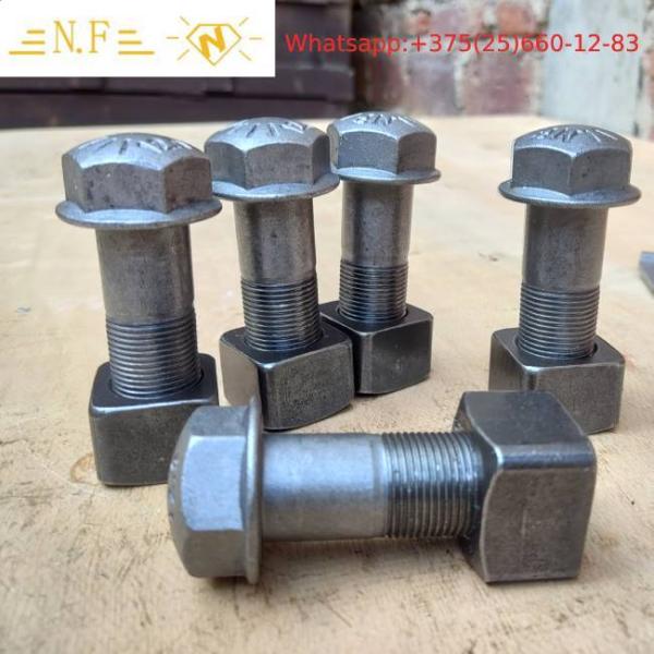 Quality High Strength 9W3619+9W3361 Excavator Undercarriage Track Bolt And Nut 5/8-18UNF*53 for sale