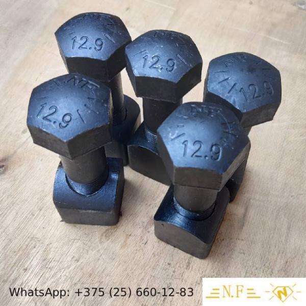 Quality NF Conical Bulldozer Plough Bolt With Nut Point Fixing M12x55mm 10.9/12.9 Grade for sale