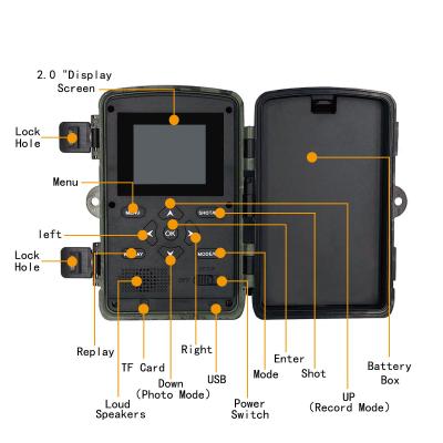 Cina 2,0 macchina fotografica LCD della fauna selvatica di visione notturna della macchina fotografica 36MP IP54 della traccia dello schermo 4K in vendita