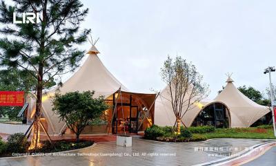 China Waterproof Large Family Luxury Hotel Outdoor Glamping Tents with Bathroom Cabin for sale