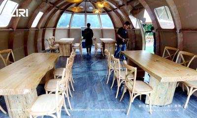 China Outdoor Luxury Wooden Frame Panorama 5m Resort Glamping Hotel Dome Tent for sale