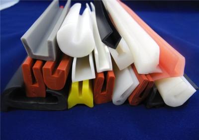 China Pure Extruded Silicone Rubber Profiles , Silicone Door Weatherstripping for sale