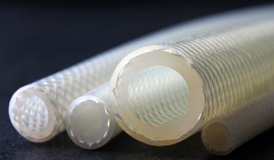 China High Purity Braided Silicone Tubing LFGB Approved For Pressurized Fluid Transfer for sale