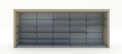 China Display Shelving – Metal and Wood Gondola Shelves with Lighting, Supermarket Retail Fixture for Modern and Elegant Store Design for sale