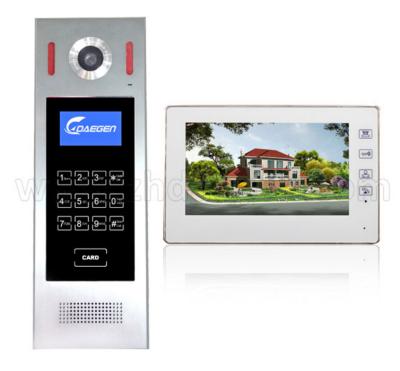 China 7'' color TFT LCD Screen building wires video door phone 4+2 wire VDP intercom system for multi-apartments for sale