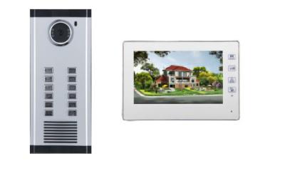 China 7 inch building video doorphone for 12 flats 12 buttons direct-call to room 4 wire video intercom system for sale