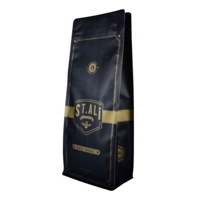 China Zipper Flat Bottom Coffee Foil Food Packaging Ziplock Bag Custom Printed Food Grade for sale