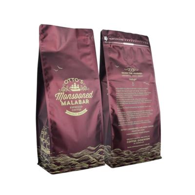 China Custom Printed Flat Bottom Pouch Coffee Bag for sale