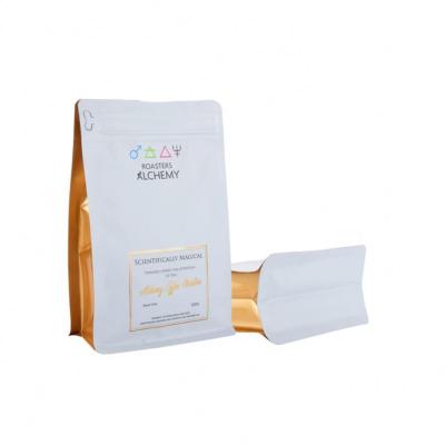 China Flat Bottom Coffee Bean Packaging Laminated Plastic Ziplock Zipper Bags for sale