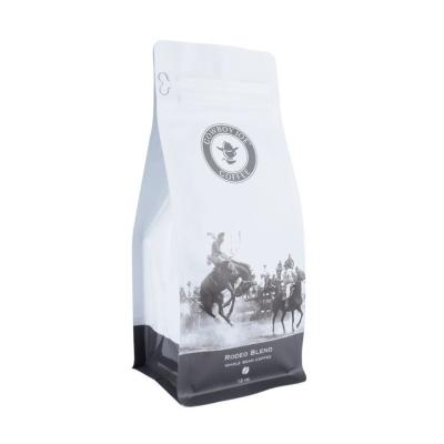 China Resealable Laminated Ziplock Bags Flat Bottom Sachet Coffee Plastic Laminated Bags With Valve for sale