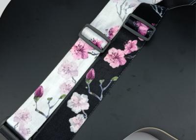 China Zhiyu guitar strap black electric guitar accessories bass shoulder strap color printing flower cotton acoustic leather for sale