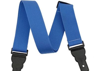 China Guitar strap 2“ Light blue electric guitar accessories bass shoulder strap Pit pattern cotton wood guitar strap polyes for sale