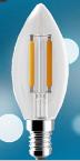 China vidrio llevado de la vela del filamento 3/4w 2 el dirigir interior de la luz del nuevo elemento de la lámpara del bulbo de lámpara de la garantía E14/27 del año decorativo en venta