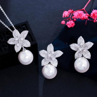 Китай CZ Crystal Necklace and Earring Jewelry Sets Fashio Pearl Chokers Necklaces Earring jewelry продается