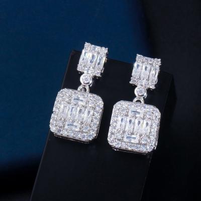 Китай Fashion Wedding Jewelry Earring Full Crystal Rhinestone square Shape Bridal Jewelry Earrings продается